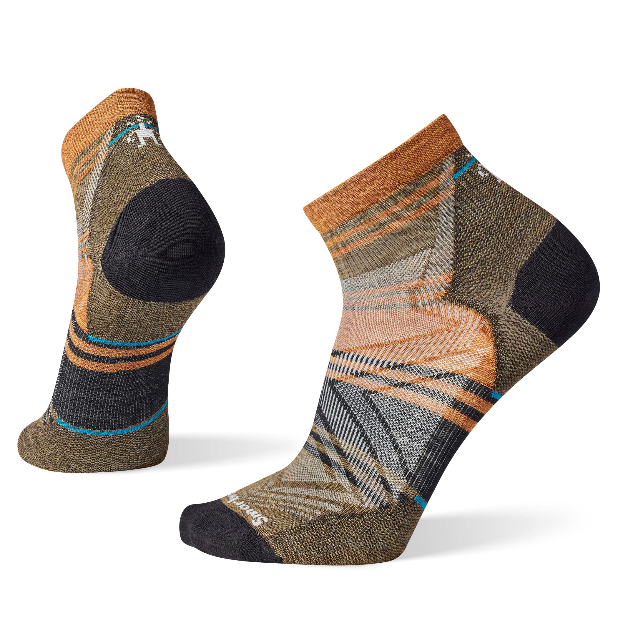 Smartwool Men's Run Zero Cushion Ankle Pattern Socks Black XL