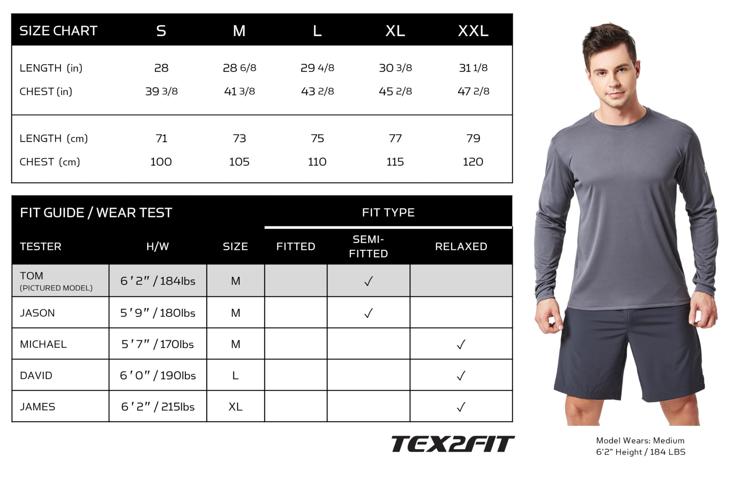 TEXFIT Men's 2-Pack Active Sport Long Sleeve Shirts with Quick Dry Fabric (2 pcs Set) (Wine/Dark Grey, X-Large)
