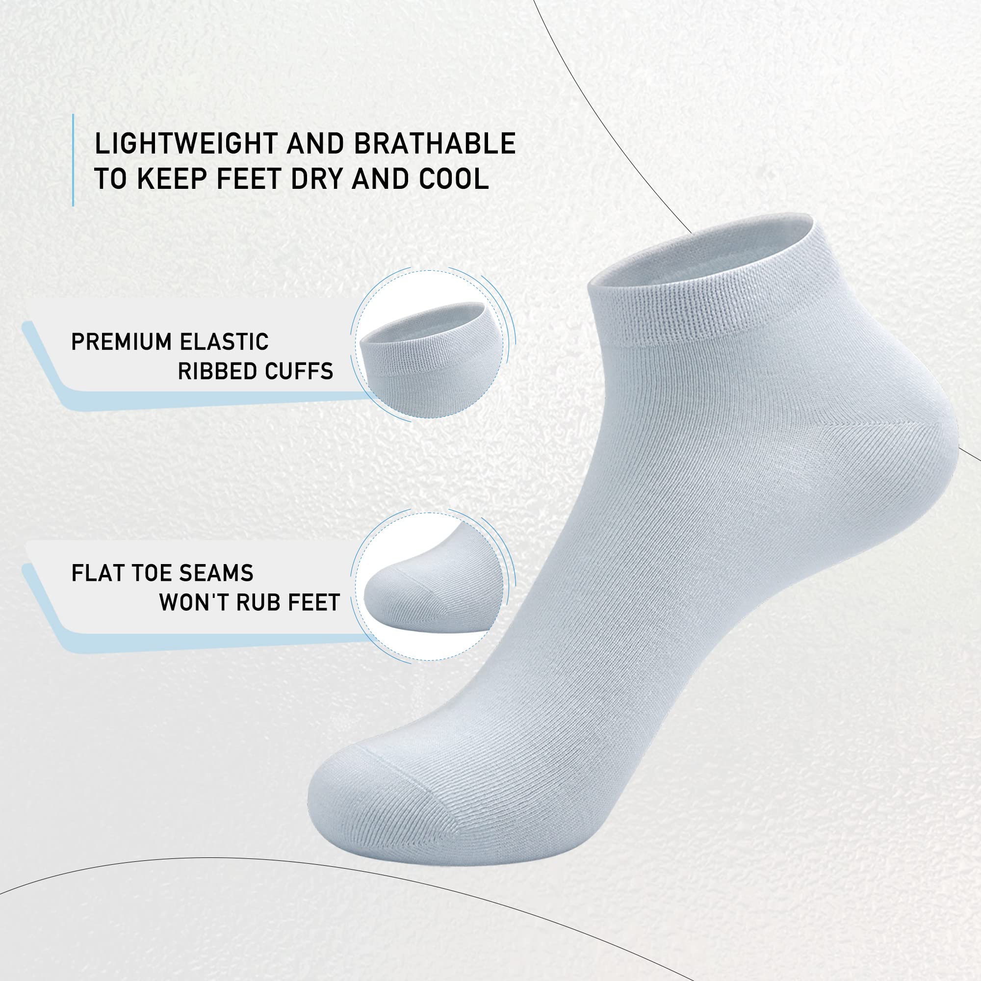 SERISIMPLE Women Viscose Bamboo Ankle Socks Low Cut Thin Sock Lightweight Pastal Color Soft Sock 5 Pairs(Blue, Large)