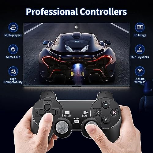 Retro Game Console, Nostalgia Stick Game,Wireless Retro Play Game Stick,Plug and Play Video Game Stick Built in 12000+ Games,4K HDMI Output,9 Classic Emulators,with Dual 2.4G Wireless Controllers 001