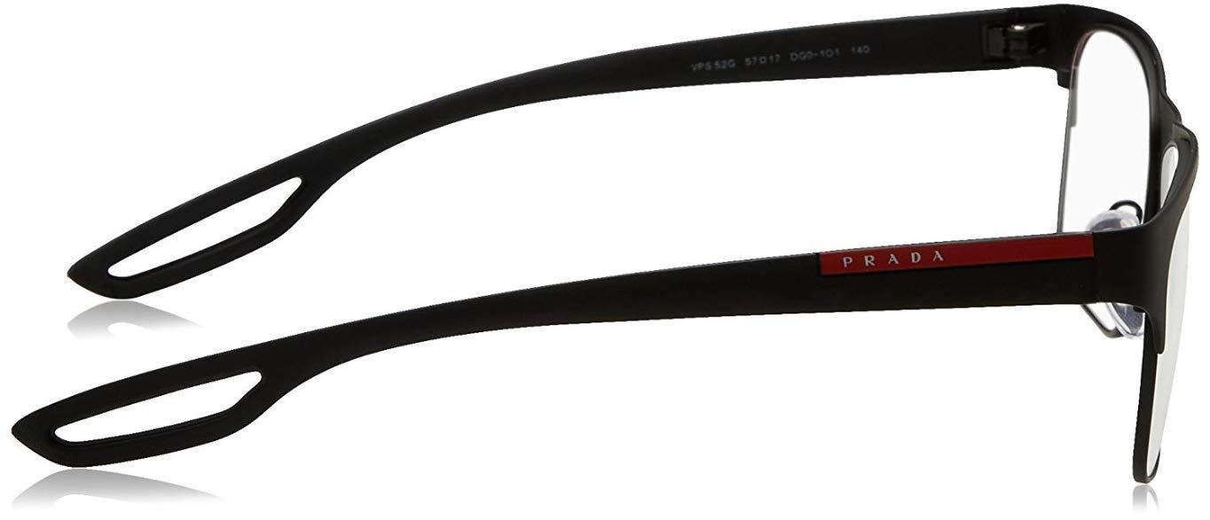 Prada PS52GV Eyeglass Frames DG01O1-55 - Black Rubber PS52GV-DG01O1-55