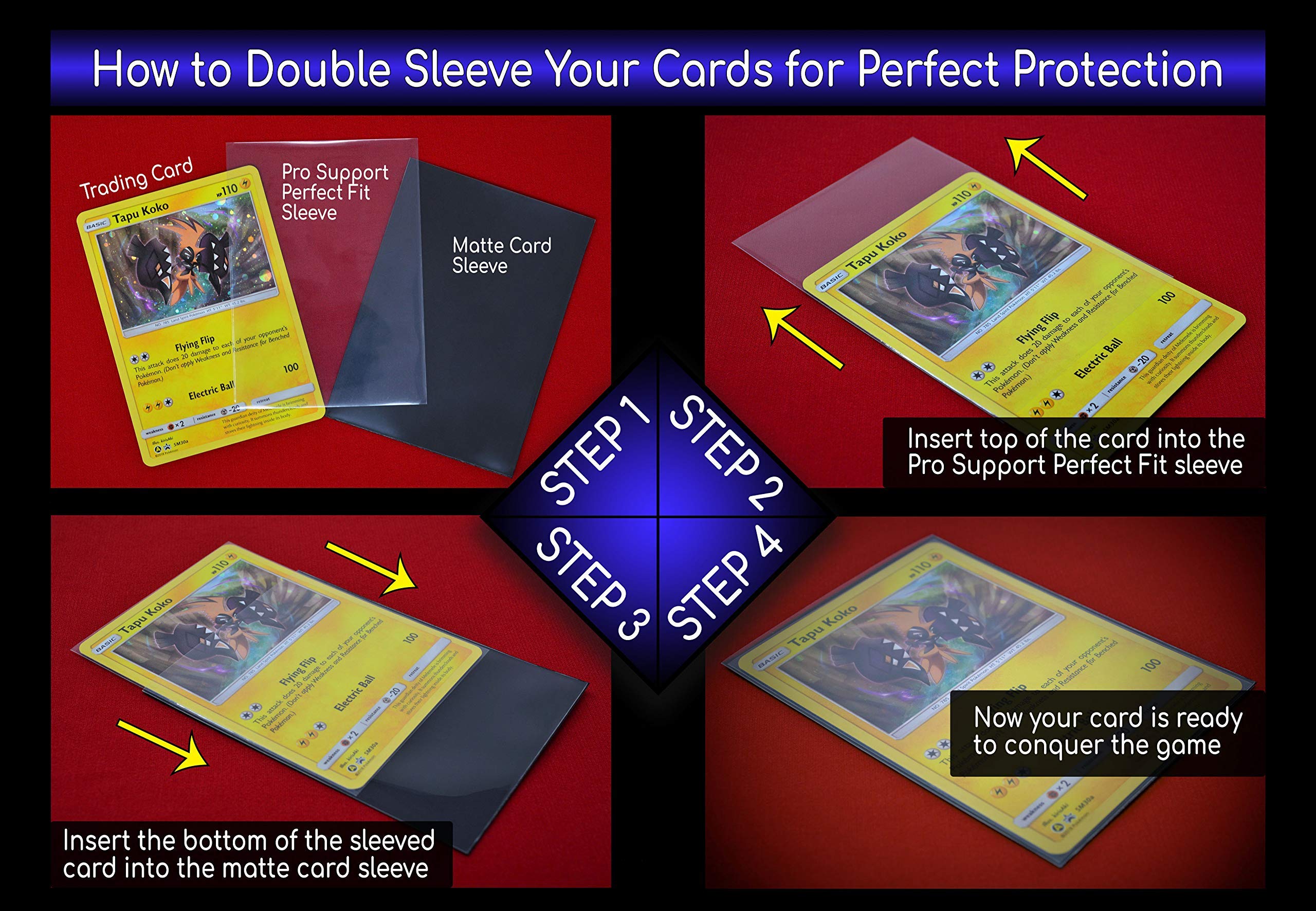 Pro Support 400 Premium Ultra Clear Standard Size Card Sleeves. Perfect for Double-sleeving and Compatible with Pokemon Cards and Magic The Gathering