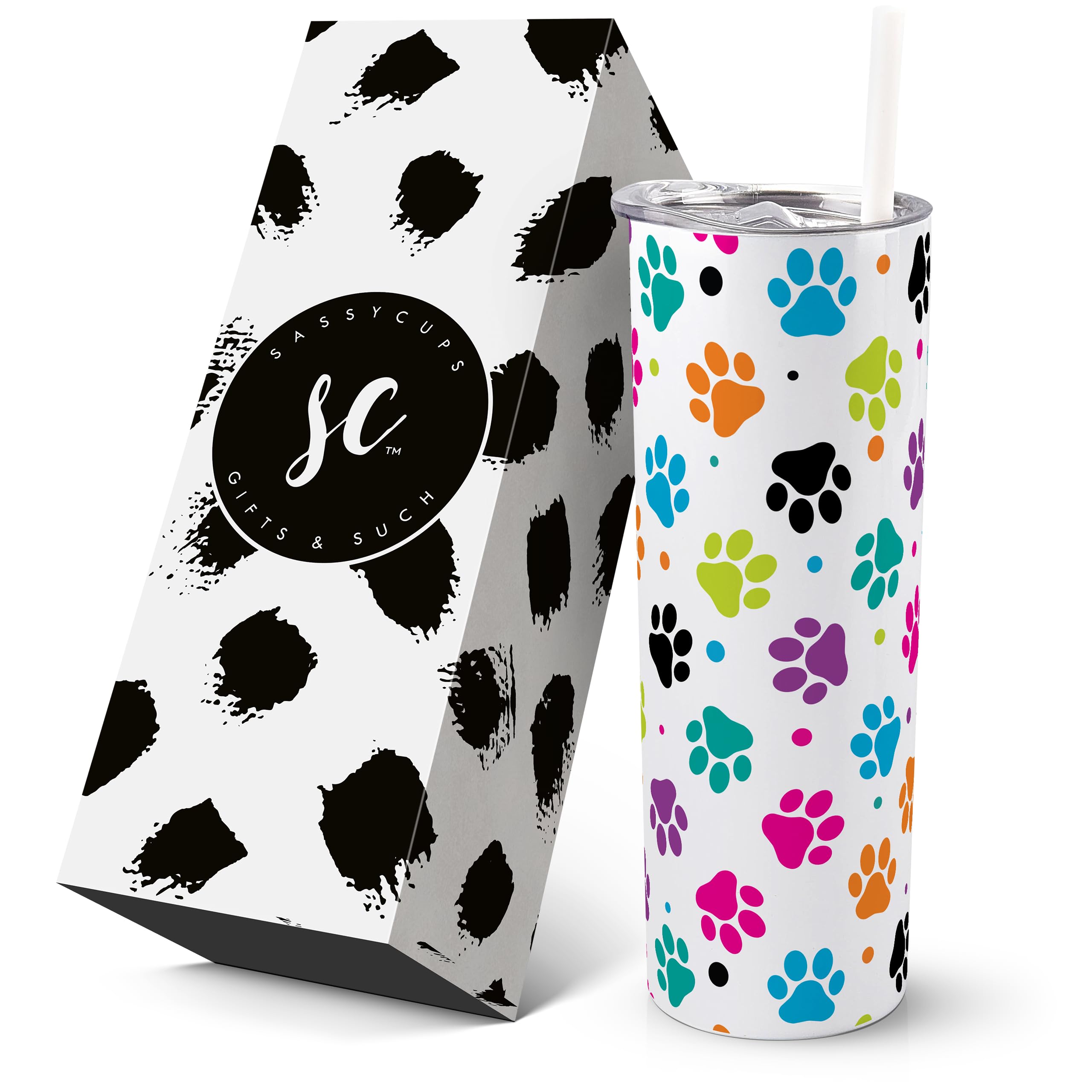 Vacuum Insulated Stainless Steel Dog Skinny Tumbler with Straw - Coffee Mug with Lid - New Dog Owner - Dog Mom - Dog Items for Women - Dog Lovers - Cute Dog Mug - Dog Water Bottle - Mug for Dog Love