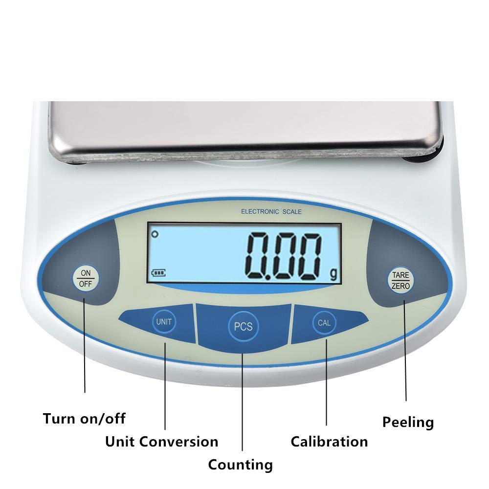 TOPSCA Analytical Lab Scale,(5000g,0.01g) g Accurate Electronic Balance Scale Gram Scale Laboratory Balance, Digital Kitchen Balance Scale Jewelry Gold Scale 110V