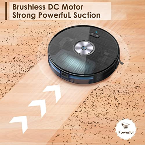 Robot Vacuum Cleaner, 2200Pa Robot Vacuum and Mop Combo, Super Thin 2.7'' Self-Charging Robotic Vacuum Cleaner, Boundary Strips Included Compatible with Alexa, Ideal for Pet Hair, Carpets, Hard Floor