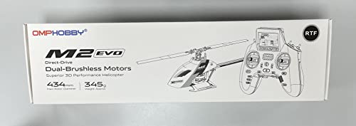 OMPHOBBY M2 EVO Ready to Fly 3D RC Helicopter Outdoor, 6CH Remote Control Helicopters for Adults, Compatible with RadioMater Zorro Transmitter Red