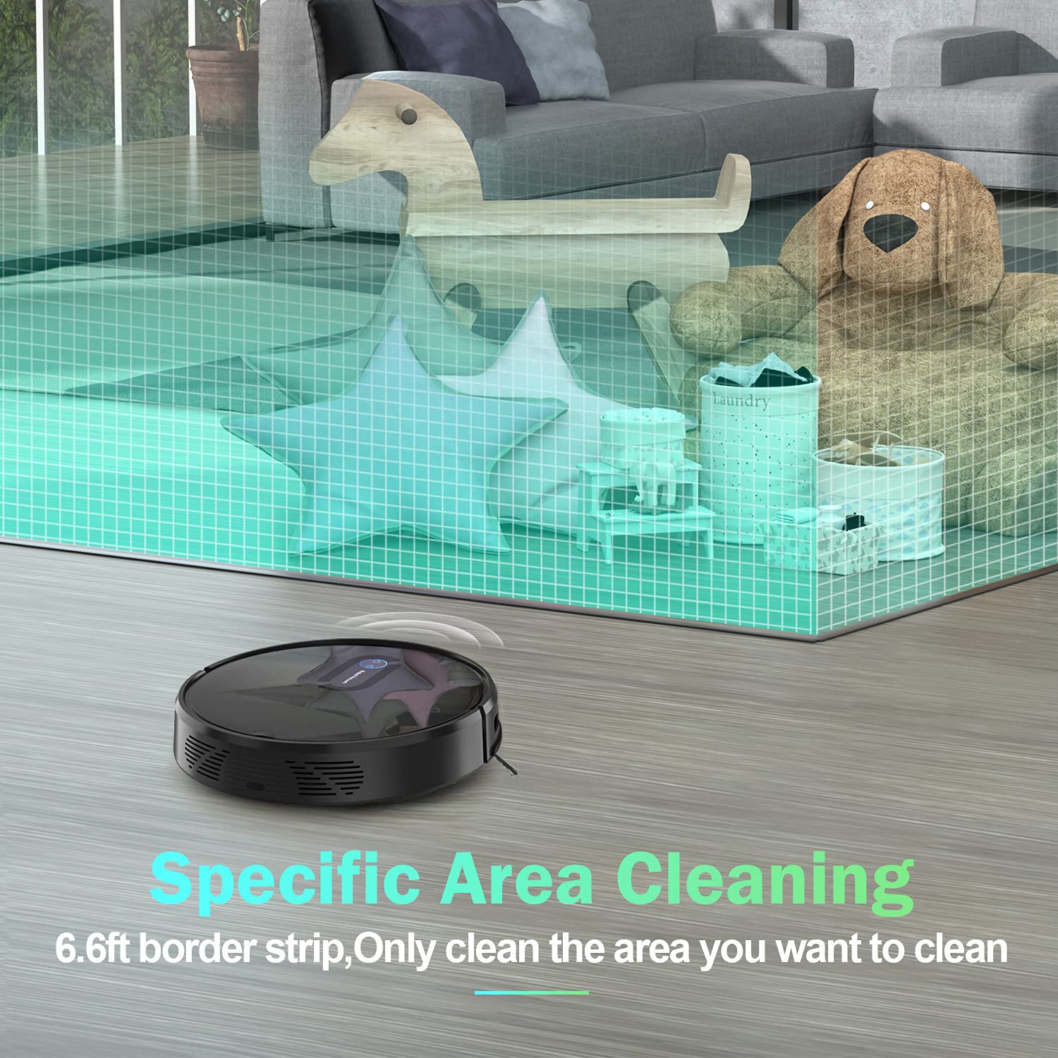 Robot Vacuum, 2000Pa Robotic Vacuum Cleaner with Triple-Filter System, 120-min Runtime Smart Robot Vac Good for Pet Hair, Carpets, Hard Floors, Self-Charging, Black