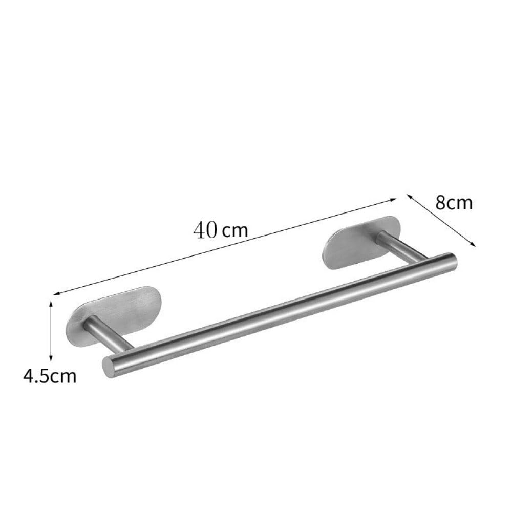 No Drilling Black Bathroom Accessories Sets Toilet Tissue Roll Paper Holder Towel Rack Bar Rail Ring Robe Clothes Hook Hardware,Brushed Towel Bar