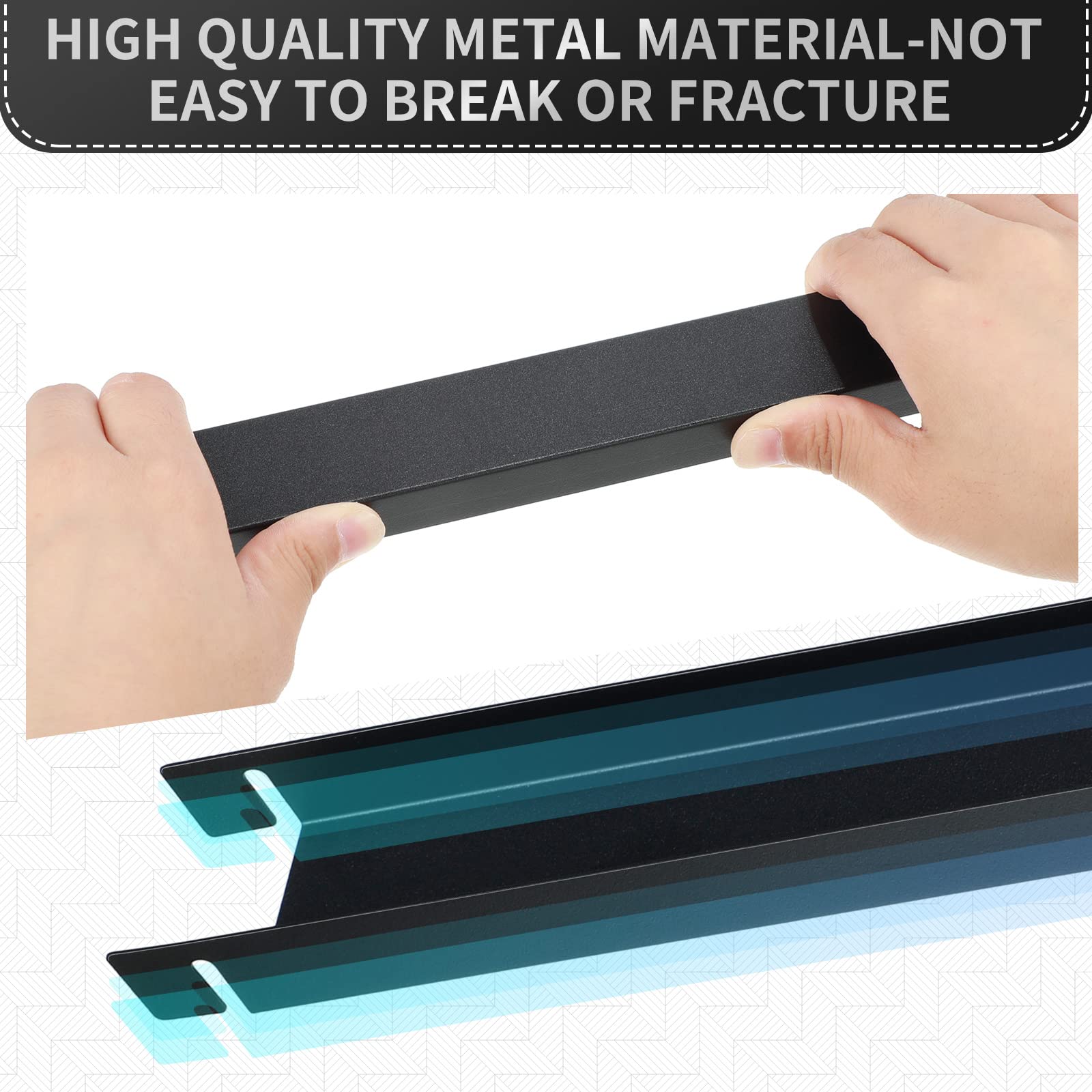 Peryiter Front to Back Rails Lateral Drawer Hanging File Bar Black File Cabinet Rails Stainless Steel File Cabinet Parts for Sides Letter Size File Folders Storage Organizer, 15.76'' Long(12 Pcs)