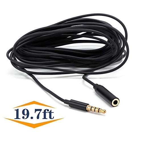 ofone 3.5mm Microphone Extension Cable, Male to Female Mini Mic Cord for iPhone Android Professional Studio Recording Audio TRRS Jack Cables for Headphone Lav Camera (19.7 FT/6 Meters)