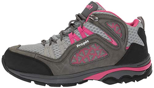 Propét Women's Peak Hiking Boot, grey/berry, 6 XWide
