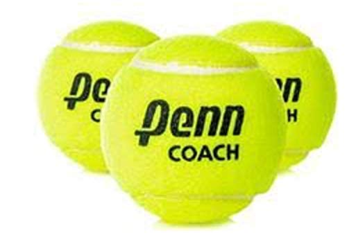 Penn Coach Pressurized Tennis Balls - Regular Duty Felt Practice & Training Tennis Balls - 3 Count(Pack of 12)