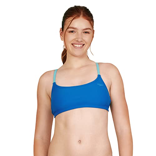 Speedo Women's Standard Swimsuit Bikini Top, Strappy Bright Cobalt, Large