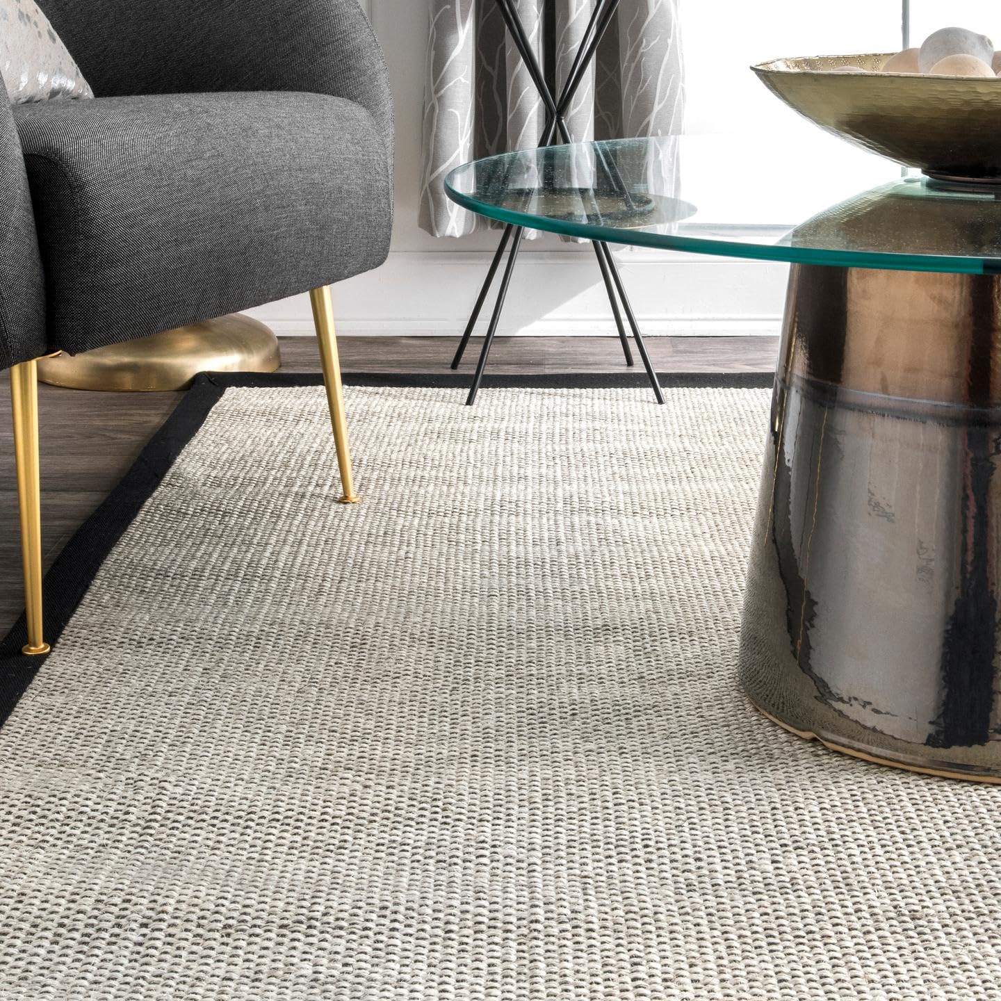 nuLOOM Bordered Chloe Sisal Area Rug, 8x10, Black