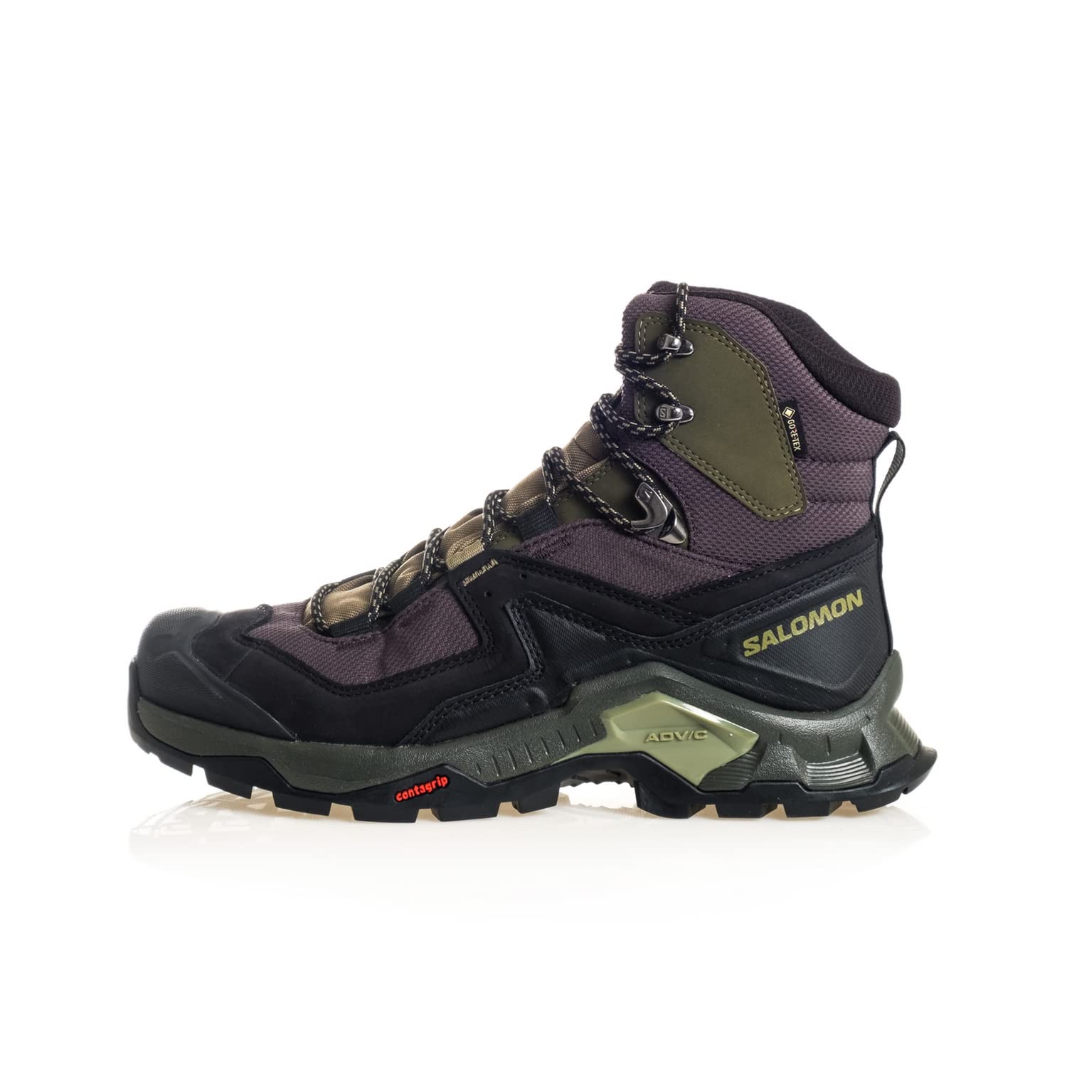 Salomon Men's QUEST ELEMENT GORE-TEX Leather Hiking Boots for Men, Black / Deep Lichen Green / Olive Night, 14