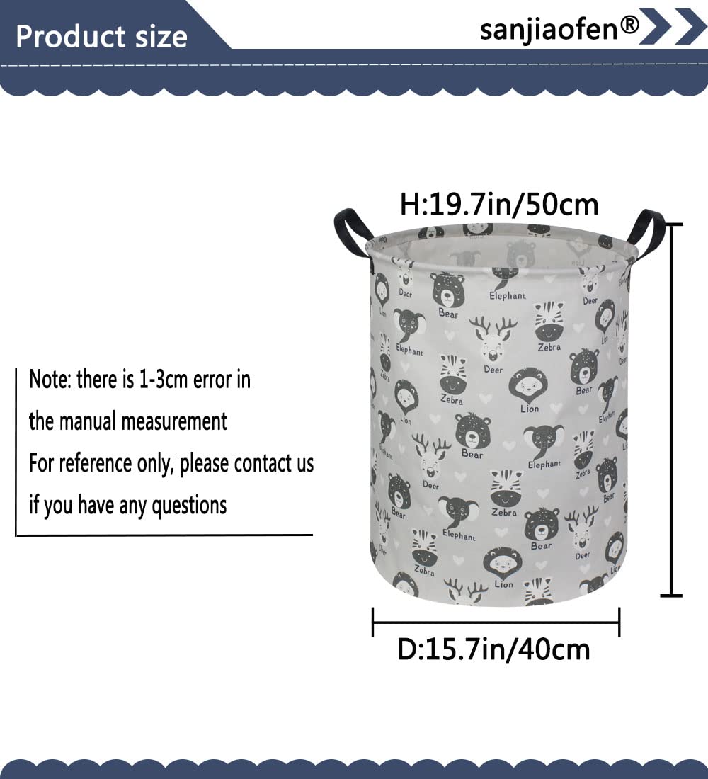 Sanjiaofen Laundry Hamper,Canvas Fabric Laundry Basket,Collapsible Storage Bin Waterproof Toy Organizer Bin for Home,Office, Bedroom, Clothes,Toys,Clothes Hamper(Rudder)