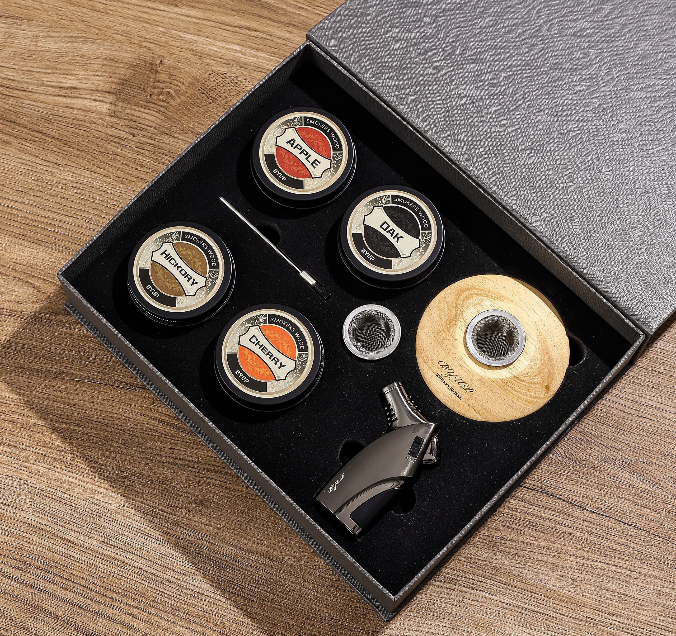 Old Fashioned Smoker Kit, Whiskey/BourbonWhiskey/Cocktail Smoker Kit with Torch and Wood Chips, Ideal Gift for Friends, Husband, Dad (No Butane)