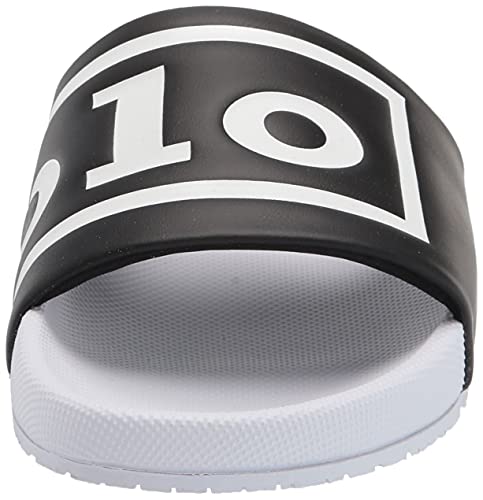 POLO RALPH LAUREN Men's Slide Sandal, Black/White, 11