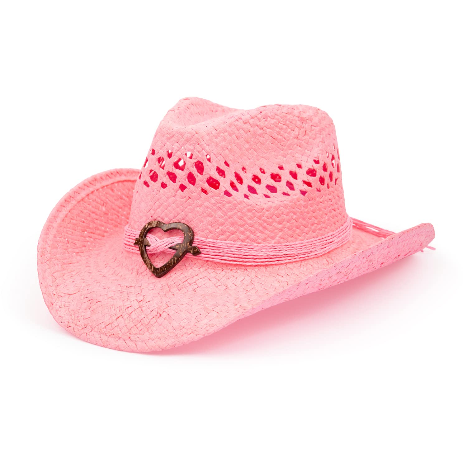 TOVOSO Straw Cowboy Hat for Women with Beaded Trim and Shapeable Brim, Abstract Stars and Stripes - White Band