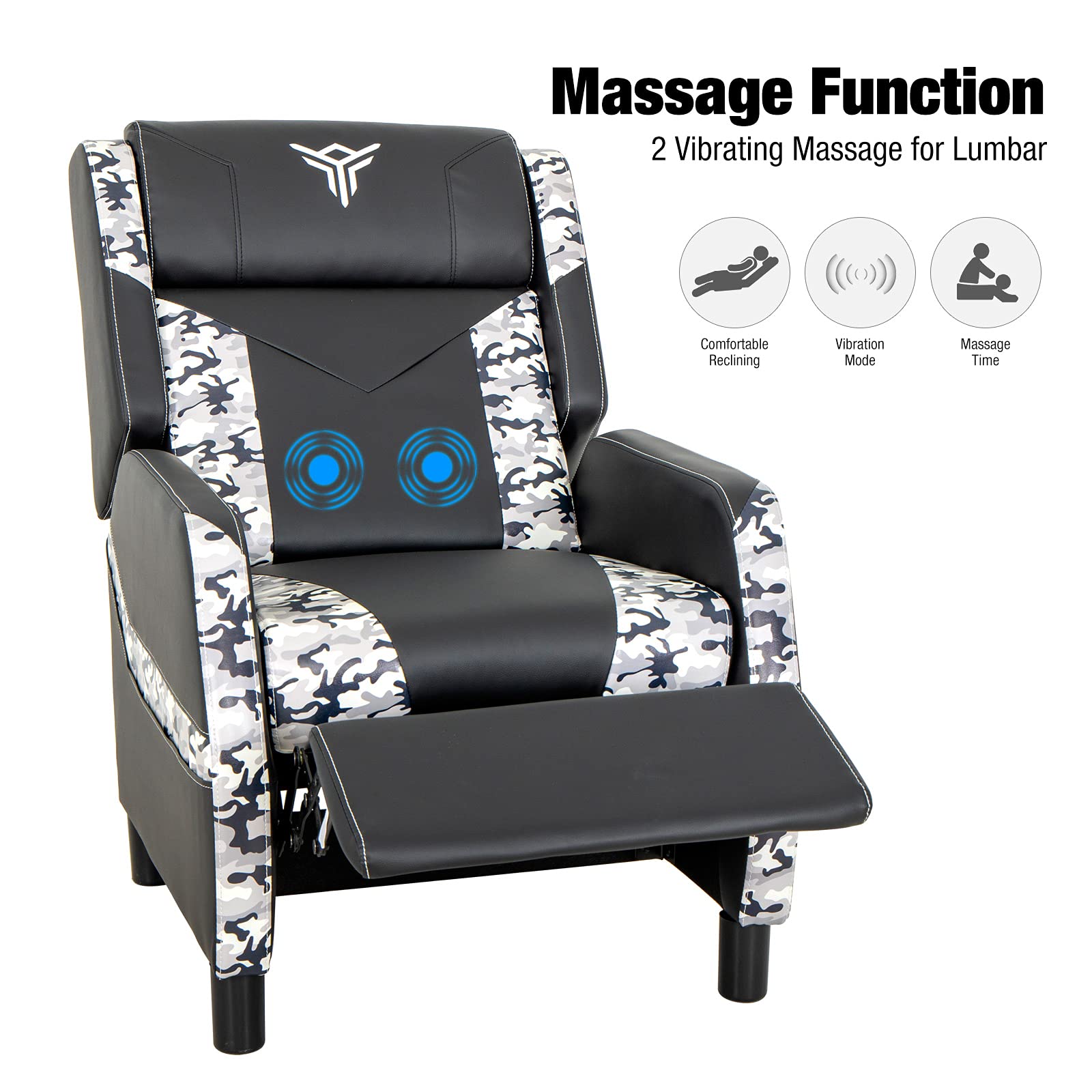 Racing Gaming Office Desk Chair - Ergonomic PU Leather Swivel Reclining Chair High Back Executive E-Sports Computer PC Video Game Chair with Footrest Adjustable Armrest and Lumbar Support