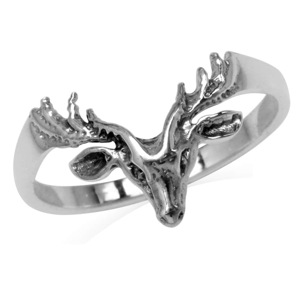 Silvershake 925 Sterling Silver Deer Fashion Casual Ring Size 9