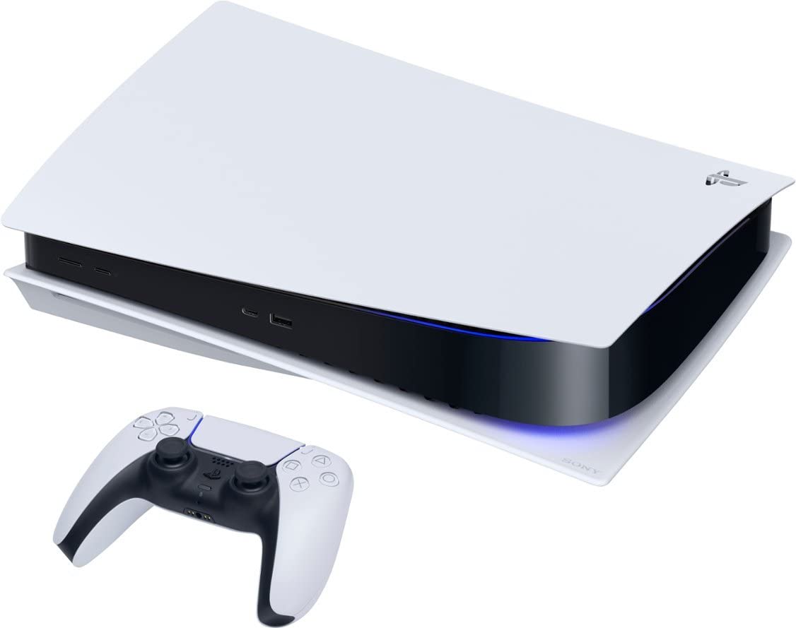PlayStation 5 Enhanced Storage 1.8TB Disc Version Console - PS5 Disc Console with 1.8TB Ultra-High Speed PCIe Gen 4 NVNe SSD, DS Controller, Case, White, with GOW Voucher