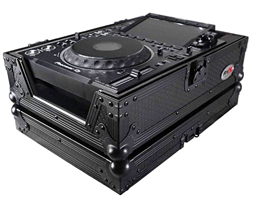 ProX XS-CDBL Flight Case for Pioneer CDJ-3000 DJS-1000 Denon SC6000 PRIME Large Format CD-Media Player Black on Black