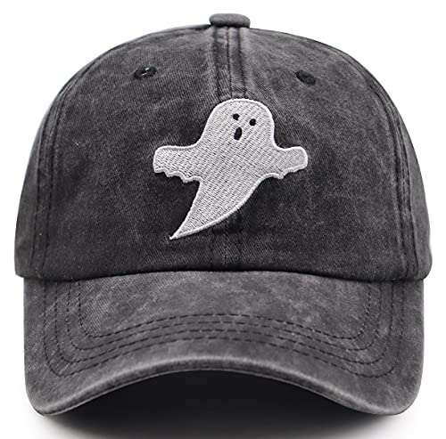 Splash Brothers Customized Halloween Decorations for Women Men, Spooky Ghost Embroidery Dad Hats, Adjustable Cotton Cute Vintage Baseball Cap
