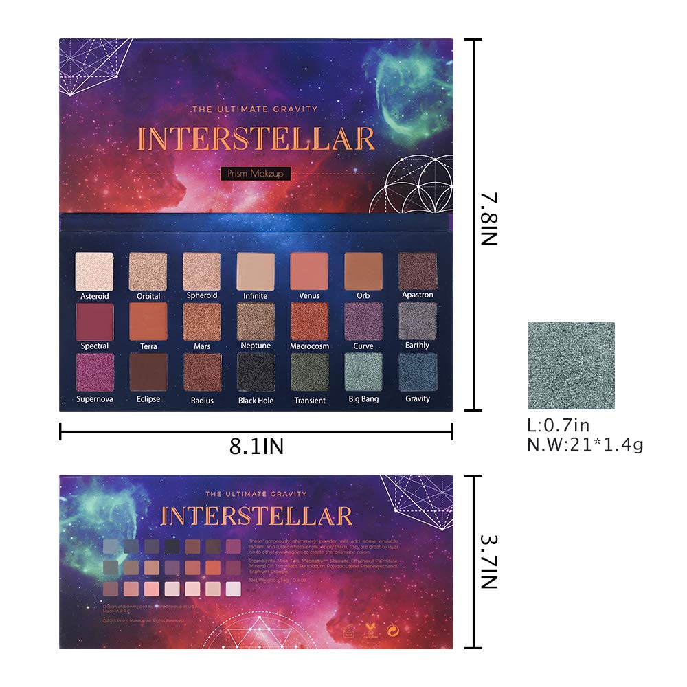 Prism Makeup 21 Colors Pigmented Eyeshadow Palette 6 Matte + 15 Shimmer Blendable Long Lasting Eye Shadow Palette Natural Colors Neutral Pigment Shadow Shimmers Make Up Cosmetics