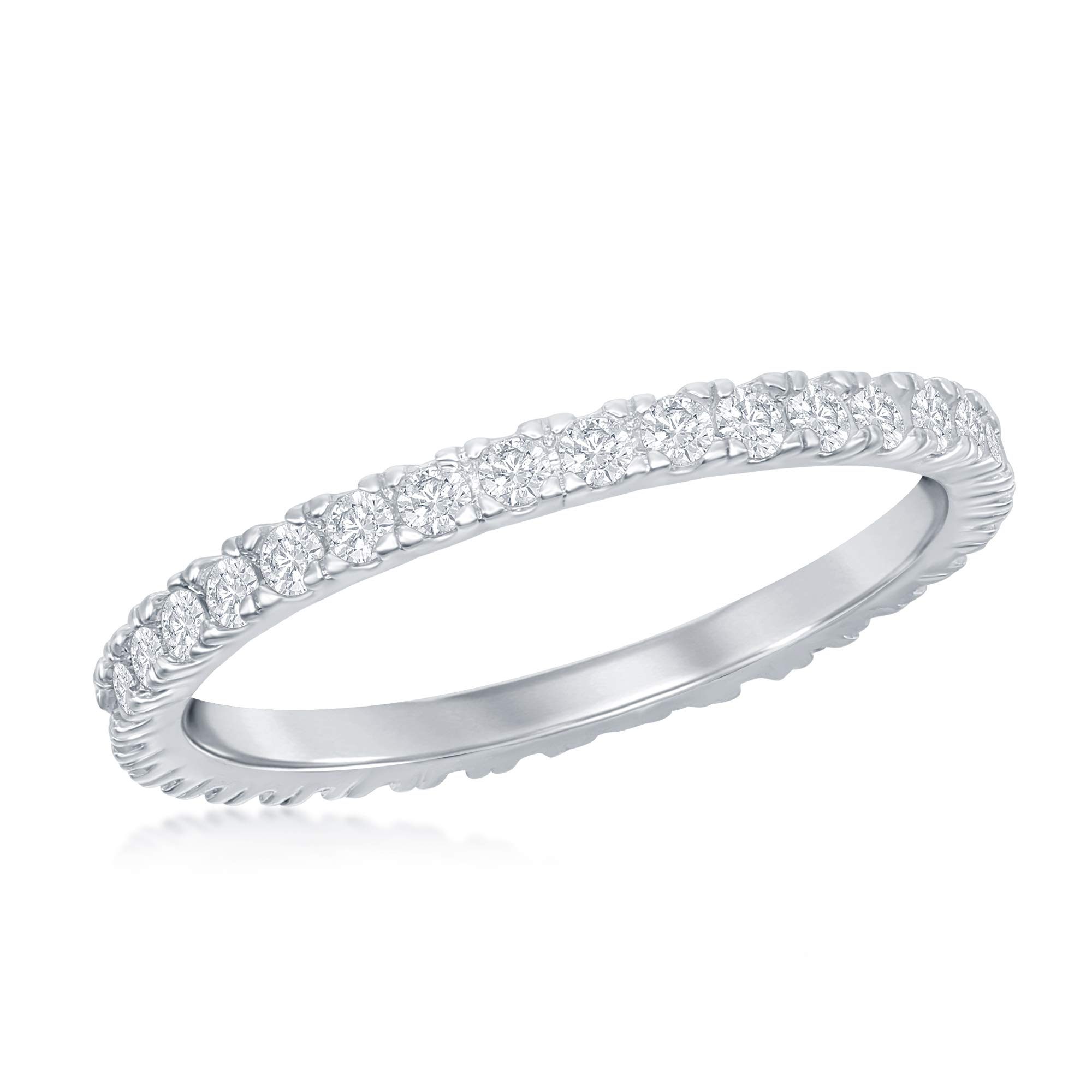 Silvertone Simulated Brilliant Diamond CZ 2.00ct Round Halo Engagement Ring and Band Set (Size 9)