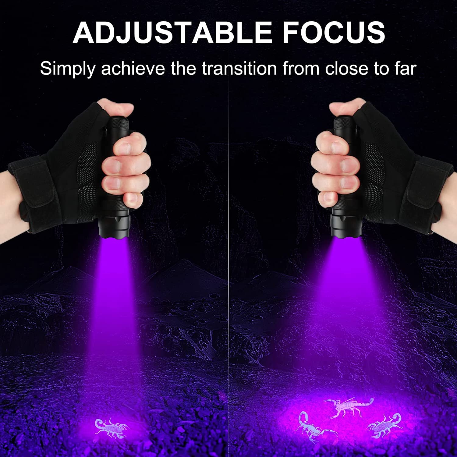 ULTRAFIRE Black Light UV Flashlight, Super Power UV 395-405 nm LED WF-502B Blacklight Flashlights for Leak Detector, Pet Urine Stain, Bed Bug (Not Included Batteries)