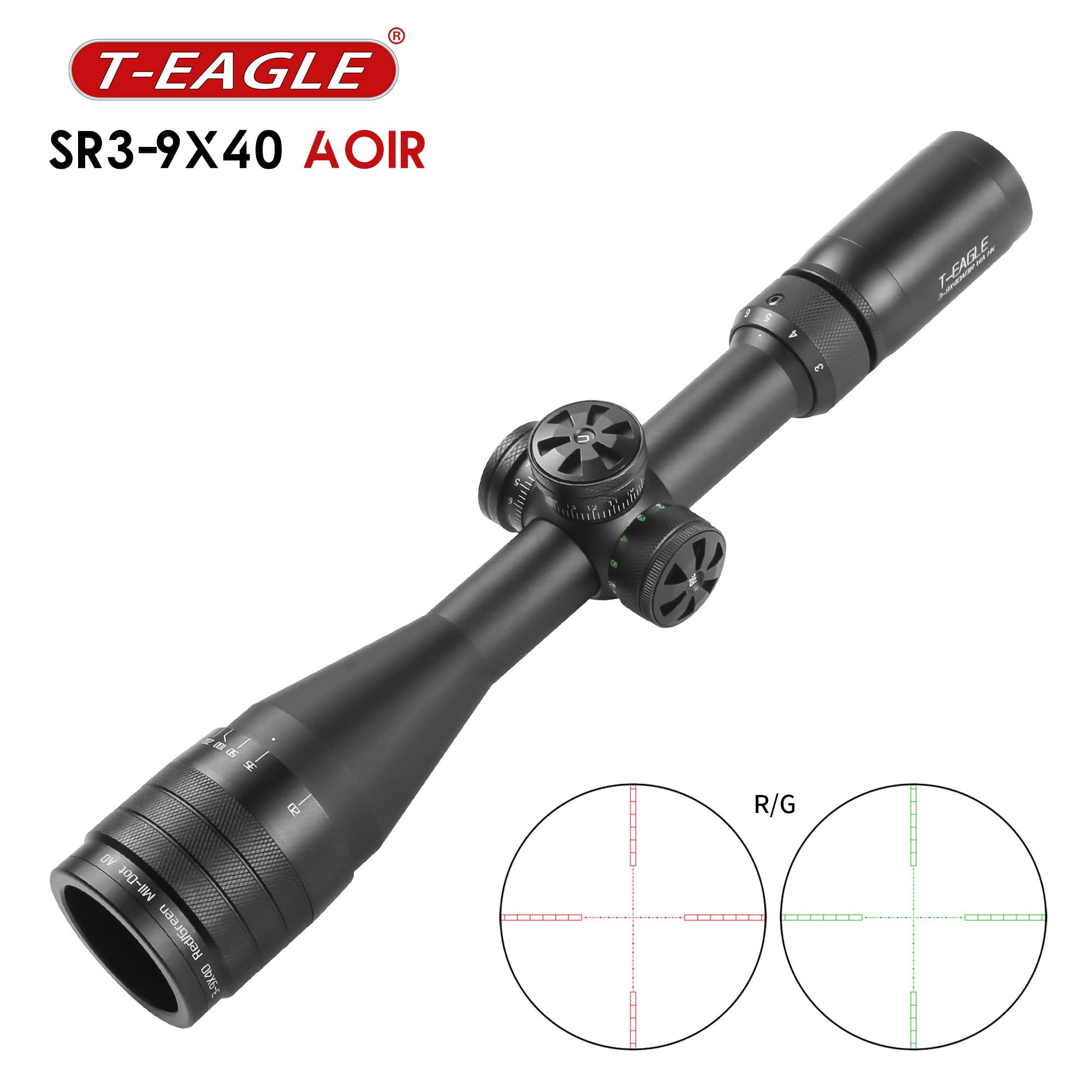 T-EAGLE Optics SR 3-9x40 AO IR Hunting Rifle Scopes Second Focal Plane Long Eye Relief Riflescopes 1β Main Tube
