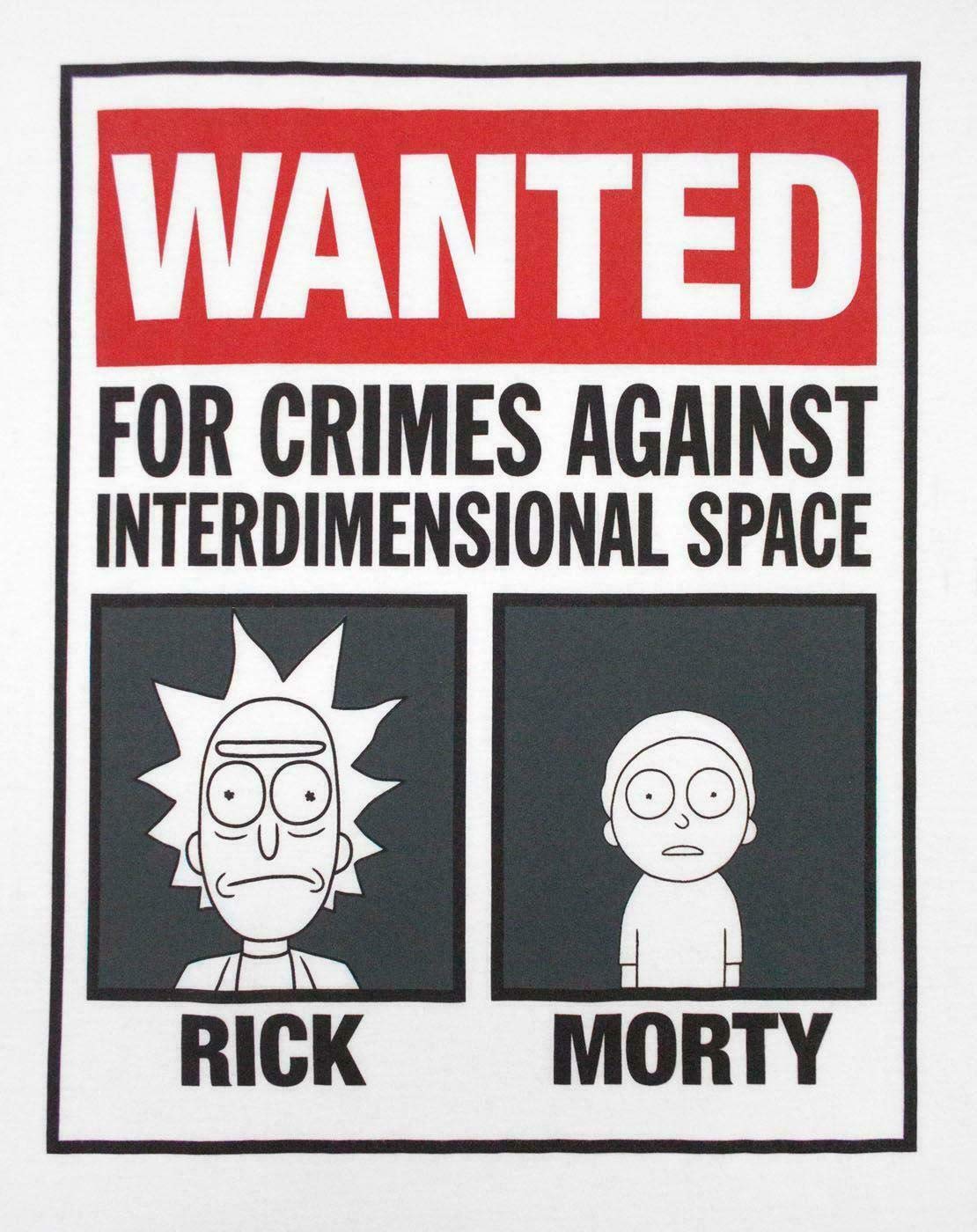 Rick and Morty Mens Pyjama Set | Wanted Poster Short Sleeve Graphic Tee & Long Leg Print PJs | Sci-fi Comedy Merchandise Multicoloured