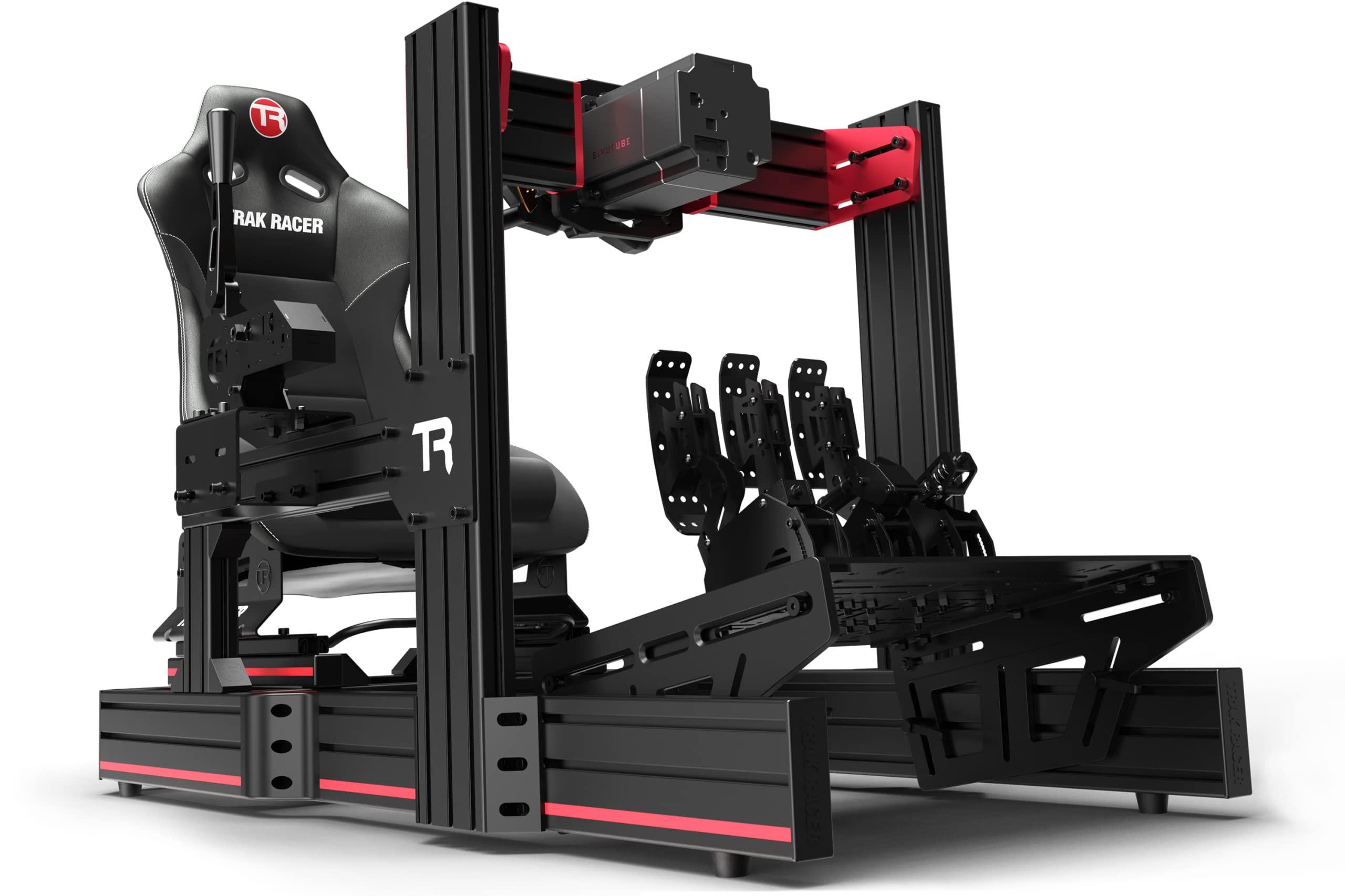 Trak Racer TR-120 Racing Simulator Cockpit with Rally Seat - Highly Adjustable Sim Rig, Universal Racing Wheel Stand, and Compatible with most Logitech, Fanatec, and Thrustmaster Attachments