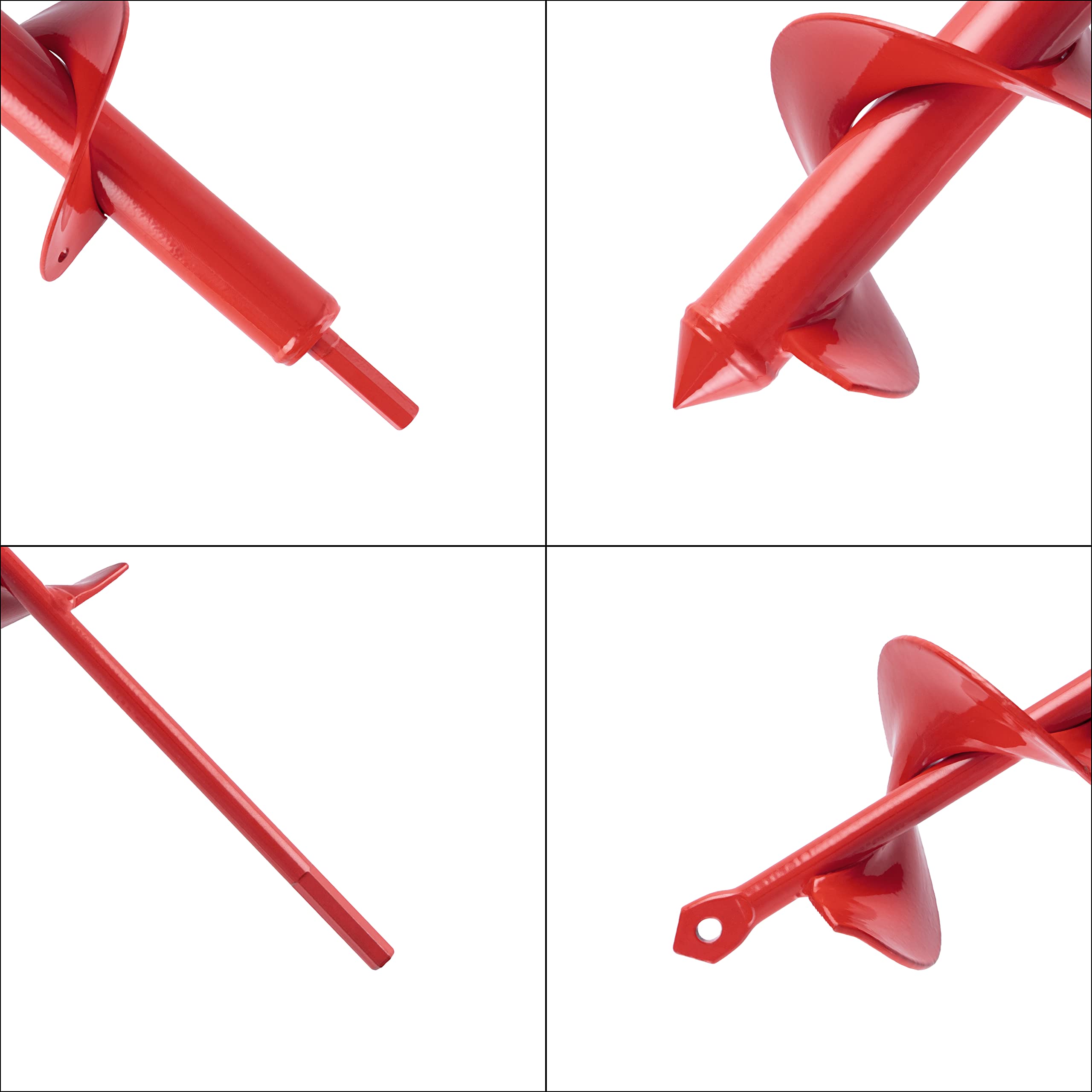 VASGOR Set 4 Auger Drill Bit for Planting - Easy Planter Garden Auger - Bulb & Bedding Plant Augers - Post Hole Digger for 3/8” Hex Drive Drill (1.6x12", 2x12", 2.6x12", 3x12")