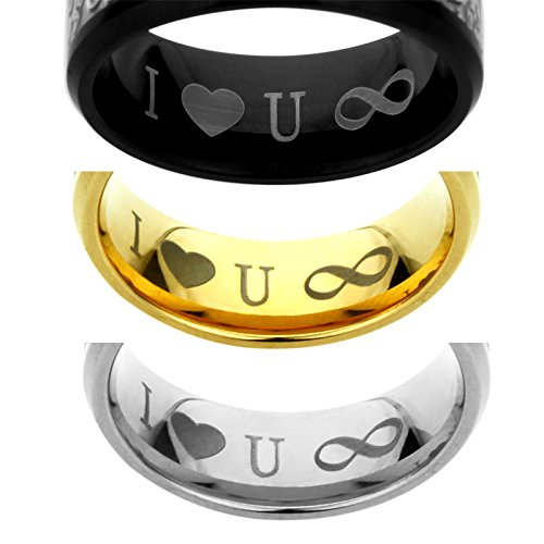 Prime Pristine Personalized Outside Inside Engraving Titanium Wedding Band Ring 8mm Polished Domed Ring