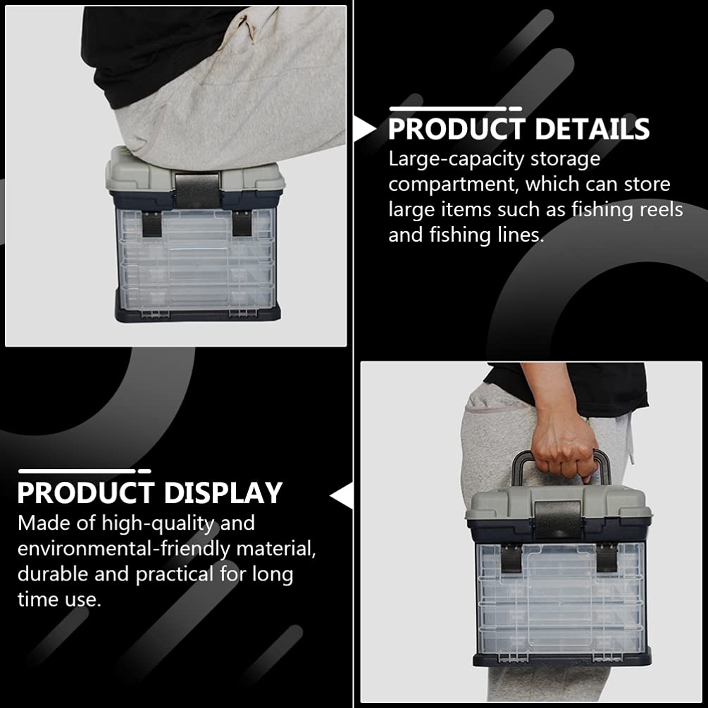 Wakauto 1pc Box fishing box fishing tool storage suitcase for kids fishing lure case plastic toolbox suitcases for kids Four-Layer Tool Case Sewing kit handheld child abs compound