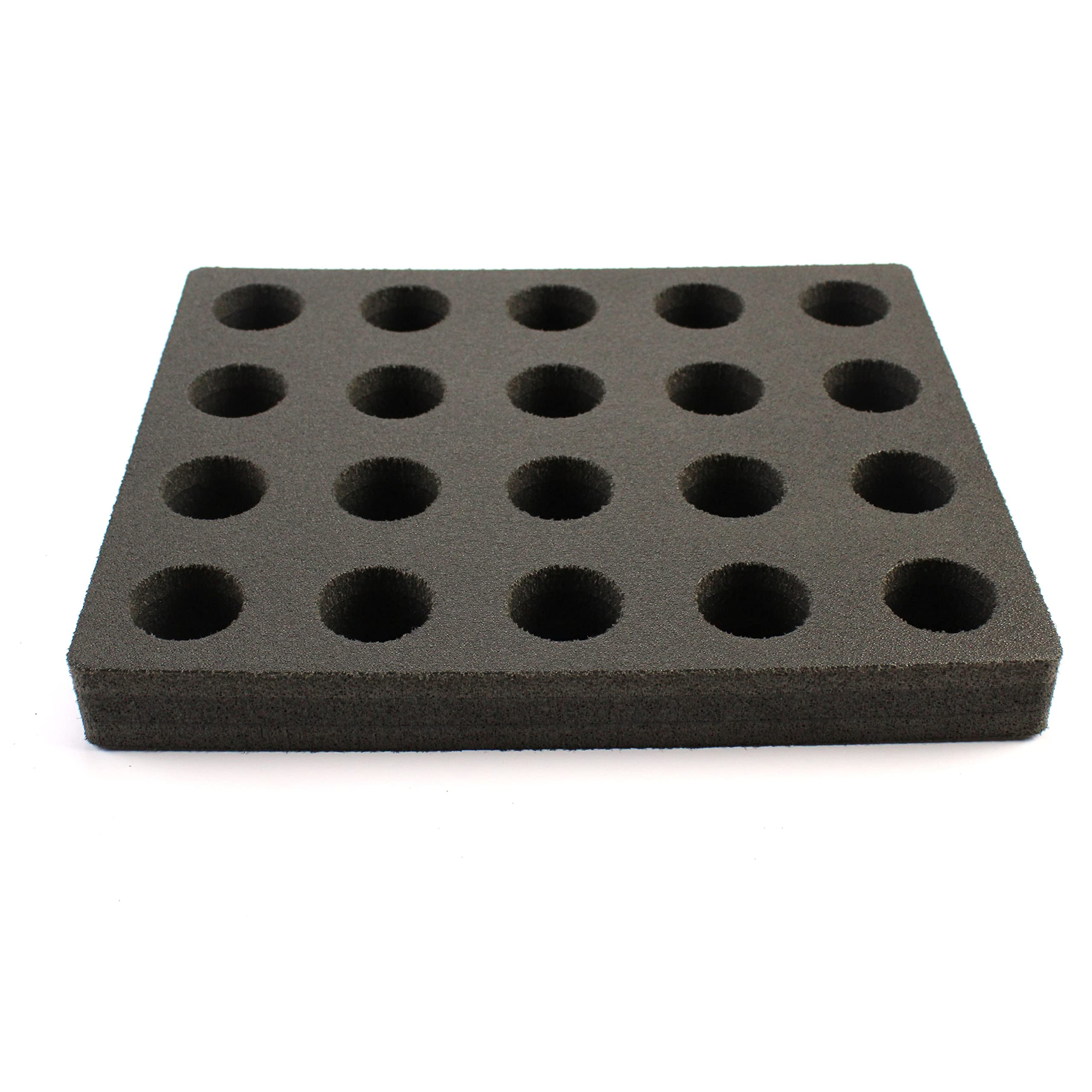 Polar Whale 4 Sample Vial Floating Racks Durable Black Foam Storage Holder Organizer Stand Transport Holds 20 Sampling Vials Fits 1.5 Oz 45ml 30mm Diameter