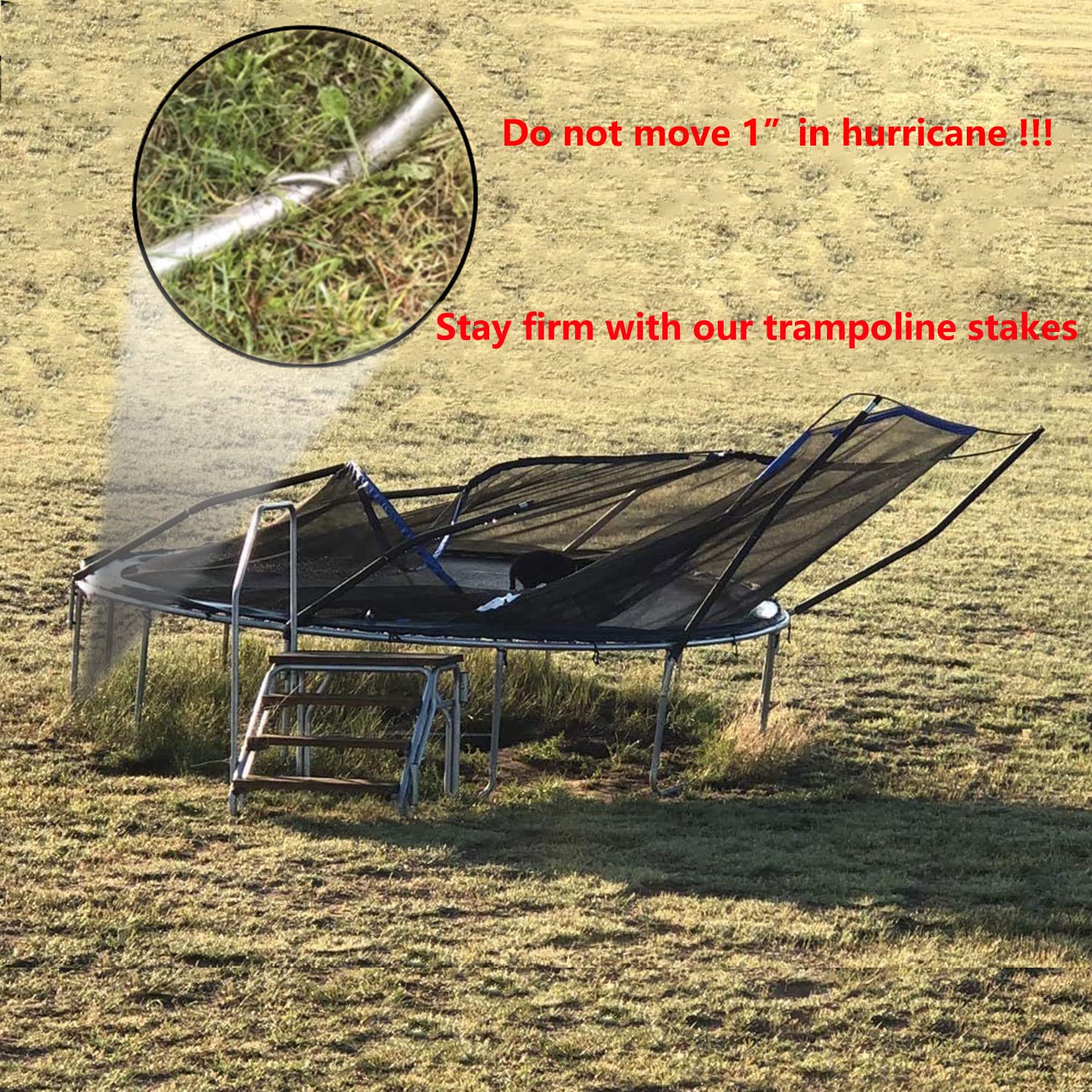 Trampoline Wind Stakes Heavy Duty Anchors High Wind U Stakes Galvanized Steel Ground Stakes Anchors 11.8" Stakes for Soccer, Tents and Garden Decorations (Silver)