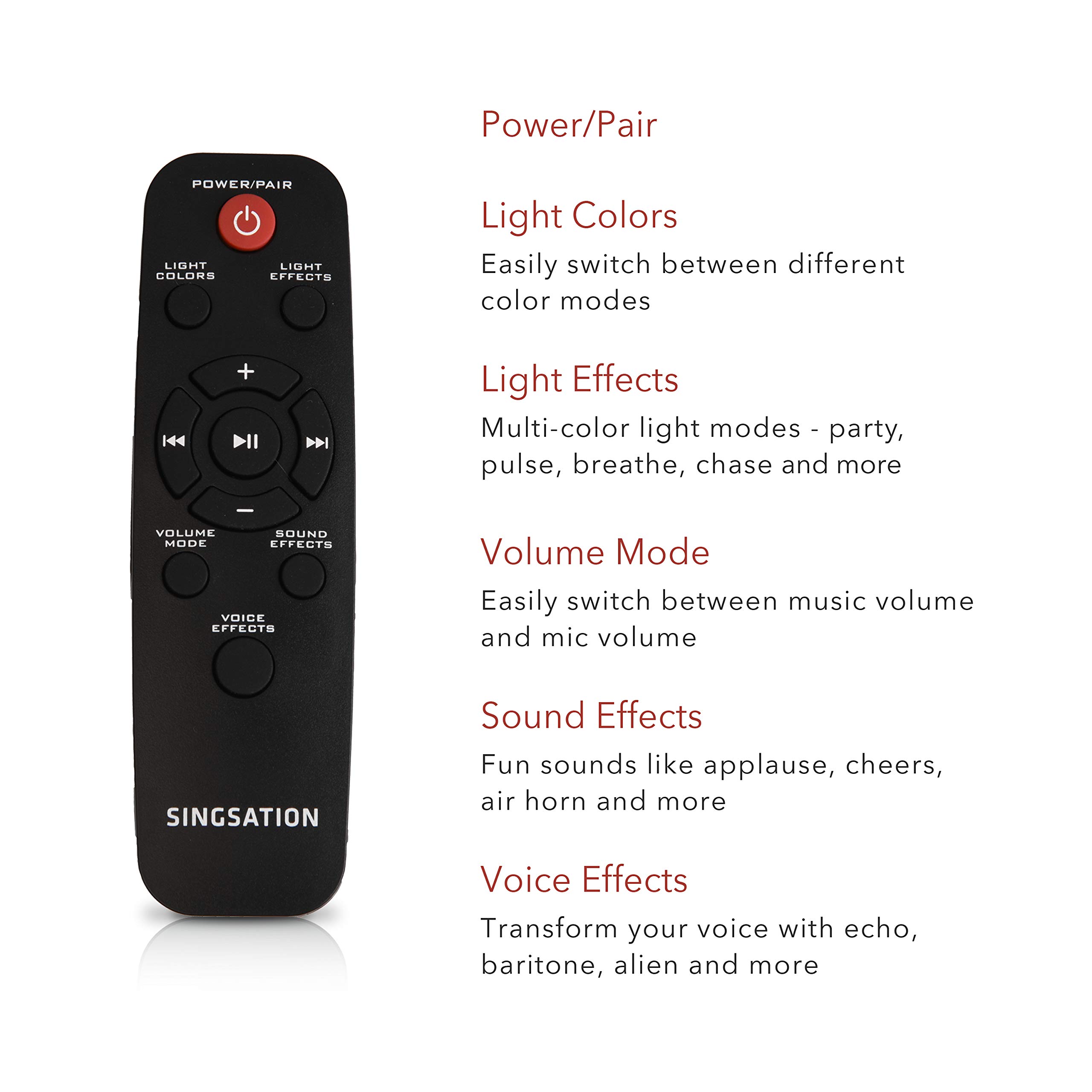 Professional Karaoke Machine for Adults and Kids - Singsation XL Portable Karaoke System - 60 Voice & 10 Sound Effects, 2 Karaoke Mics, 25 Room-Filling Light Show & Works w/Bluetooth