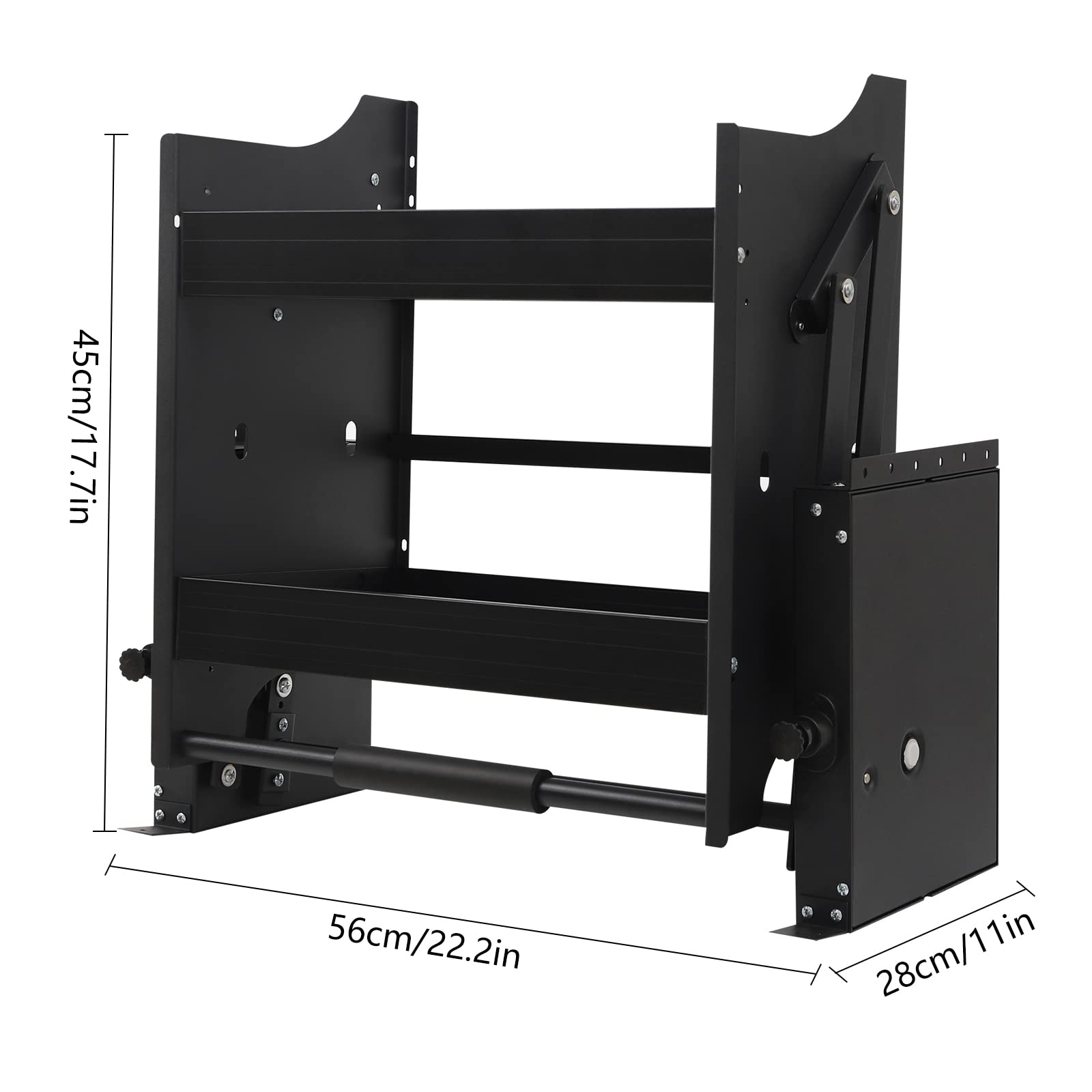 YIYIBYUS Pull Down Shelf,Pull Down Shelf Cabinet Organizer,24 Inch Kitchen Pull Out Cabinet Organizer,Convenient Heavy-Duty 2-Tier Wall Pull Down Shelf