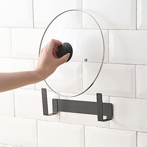 SEYFI Kitchen Shelves,Wall-Mounted Spoon Rest, Carbon Steel Lid Rack, Cutting Boards Stand, Multifunctional Kitchen Counter Bakeware Pot Lid Holder Organizer