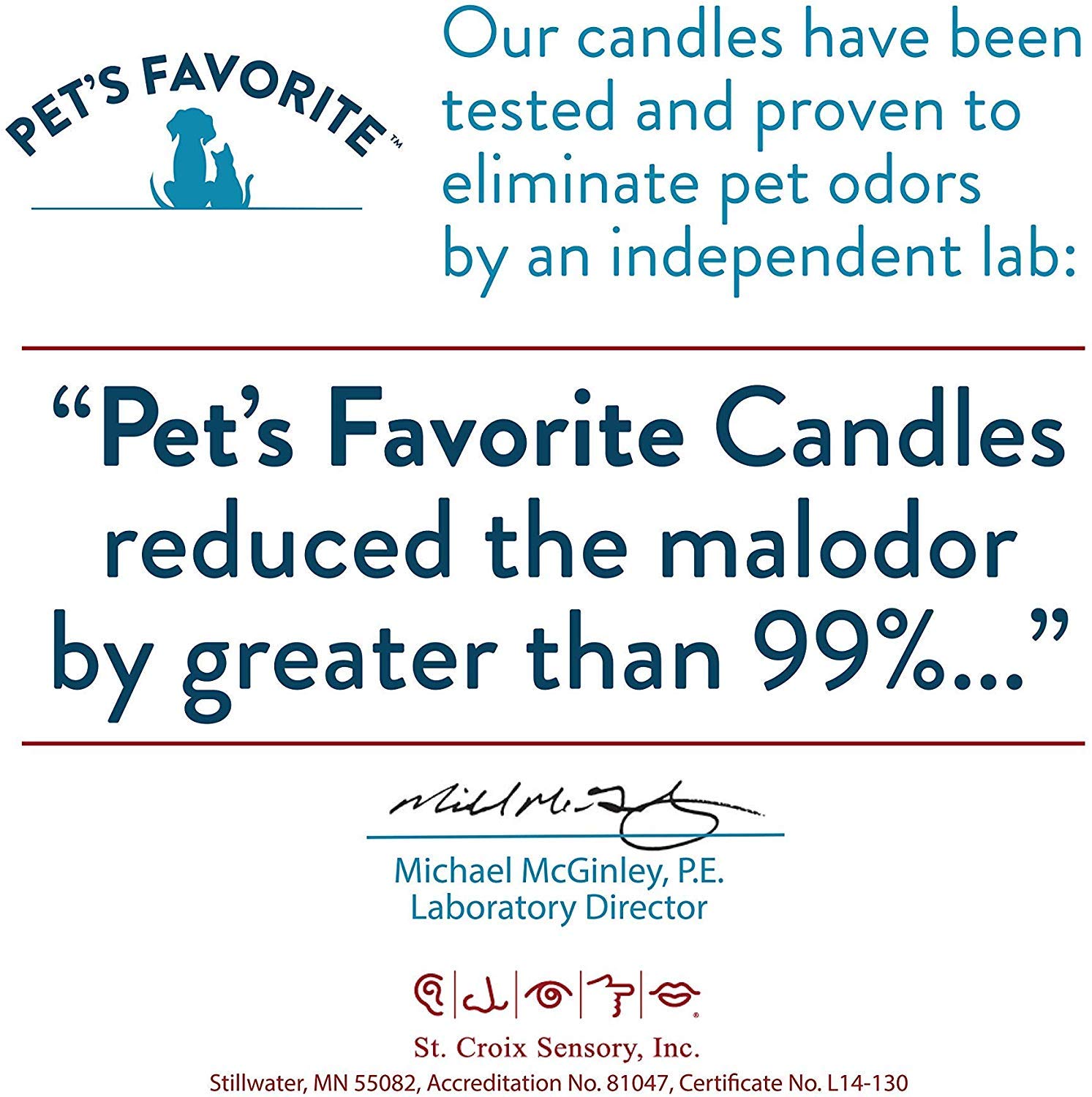 Pet's Favorite - Tested & Proven - Odor Eliminating Candle, Pet-Friendly Scented Candle, in 7 Great Fragrances β 70-Hour Burn Time, Cotton Wick (Fresh Laundry, Pack of 2)