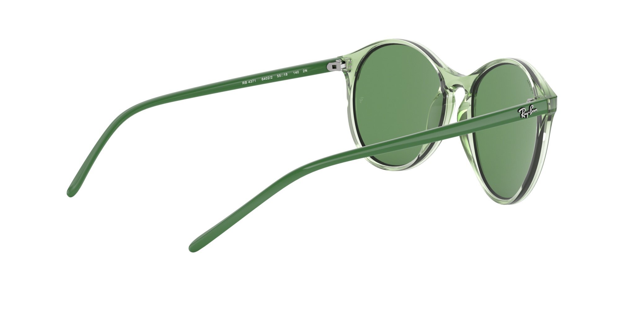 Ray-Ban Rb4371 Round Sunglasses, Black/Dark Green, 55 mm