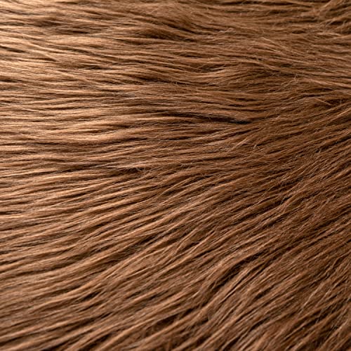 Qidkeo Faux Fur Fabric for Crafts, Gnomes, Animal Costumes, Cushions, Decorations Brown 10x10in