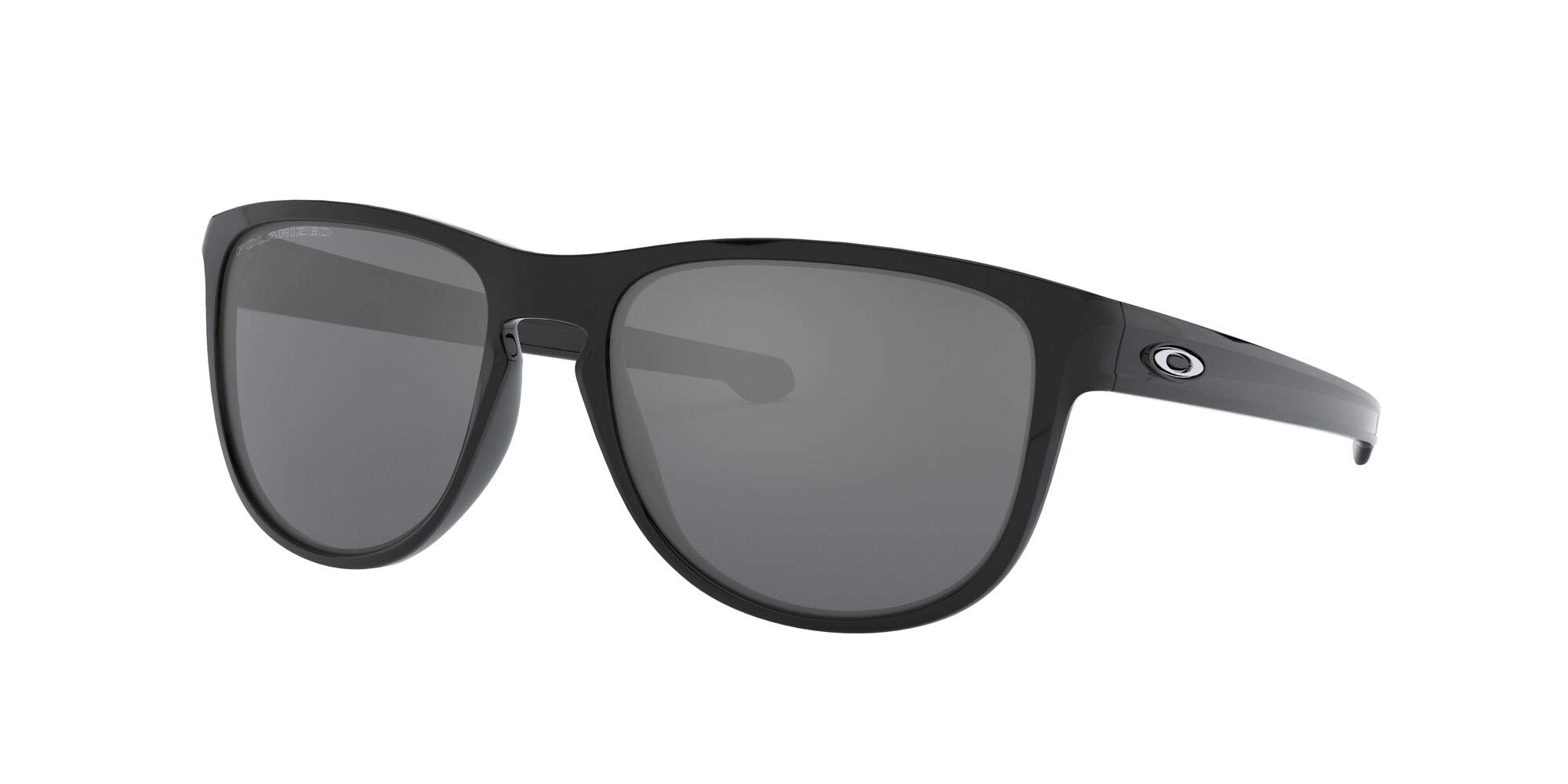 Oakley Men's 0OO9342 Sliver R Rectangular Sunglasses, Polished Black/Black Iridium Polarized, 57 mm
