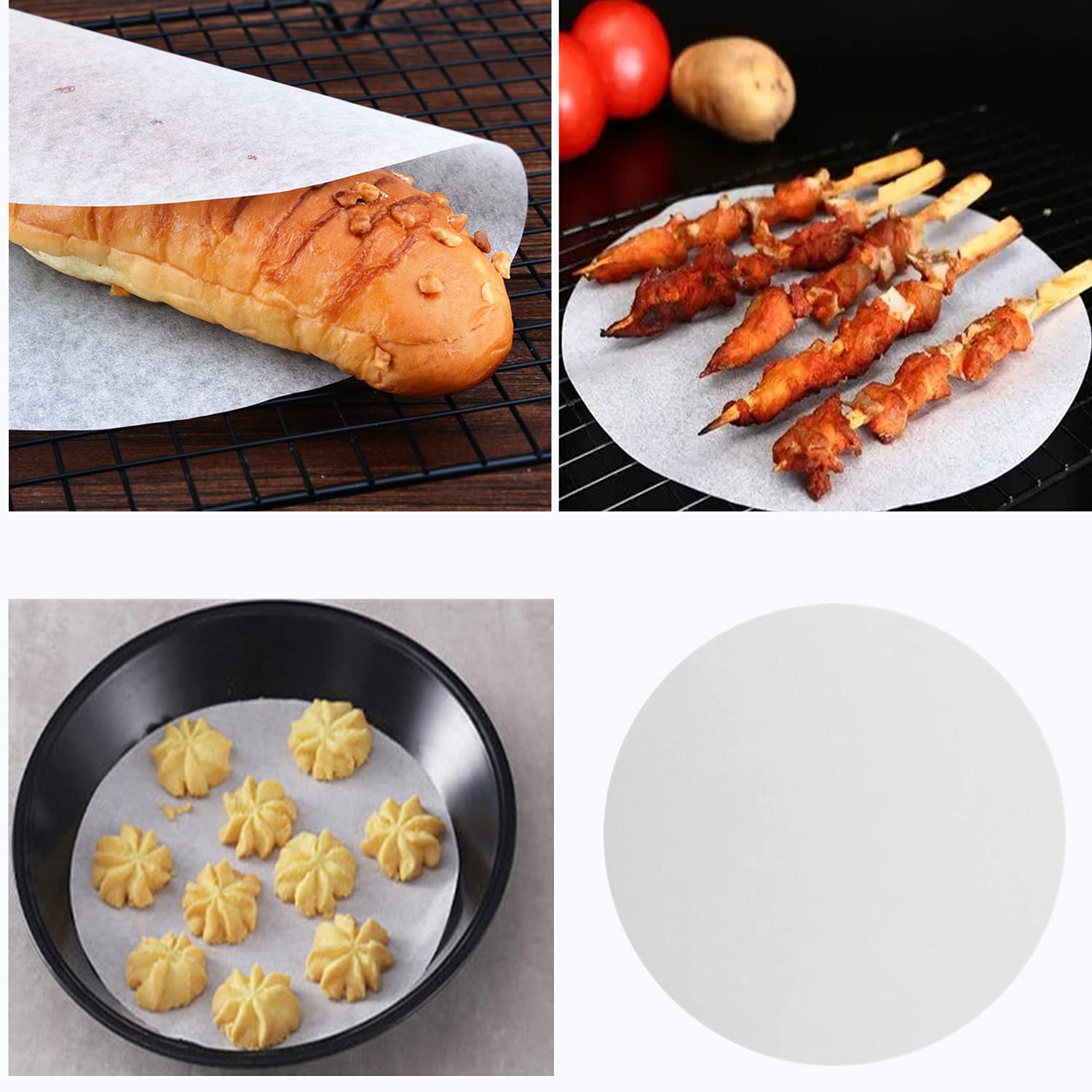 Transun Moo 200 Pcs 6 Inches Parchment Rounds Precut Parchment Circles Baking Paper Liners for Oven, Pans, Air Fryer