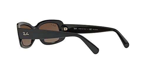 Ray-Ban Women's RB4122 Rectangular Sunglasses, Black/Polarized Grey Gradient, 50 mm