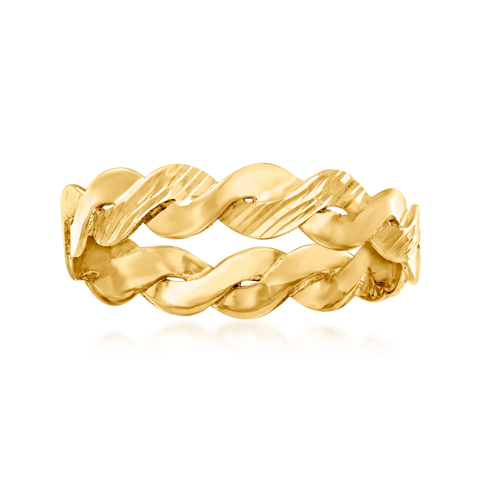 Ross-Simons Italian 14kt Yellow Gold Twisted Ring. Size 8