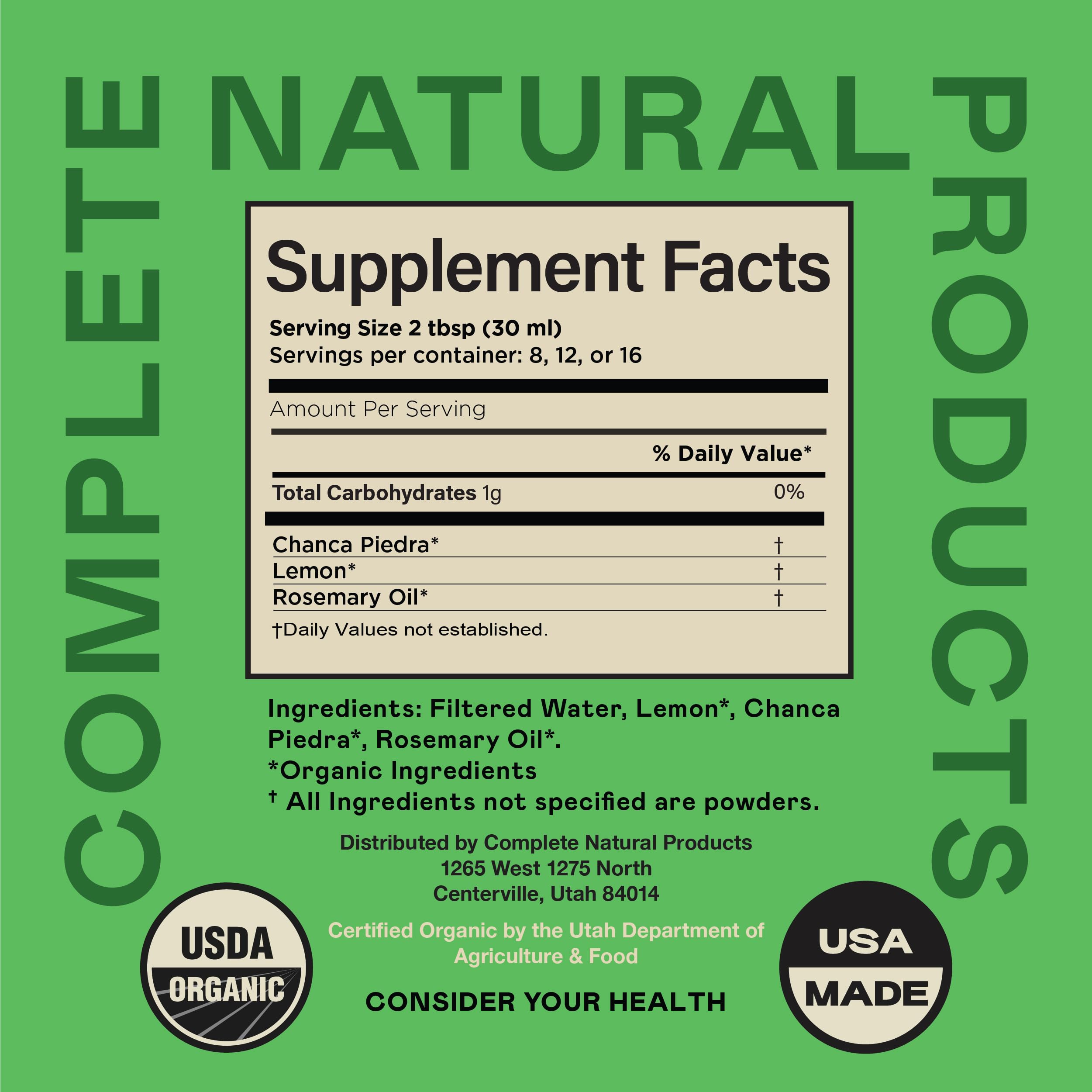 Organic Chanca Piedra Concentrate & Extract 16oz - Phyllanthus Niruri - Natural Liquid Stone Breaker & Crusher Tincture
